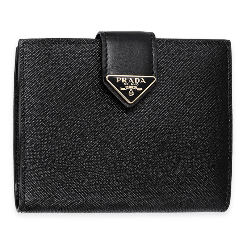 프라다 23 S/S 프라다 삼각로고 사피아노 레더 반지갑(블랙) 1MV204 2DYG F0002 - 위시버킷