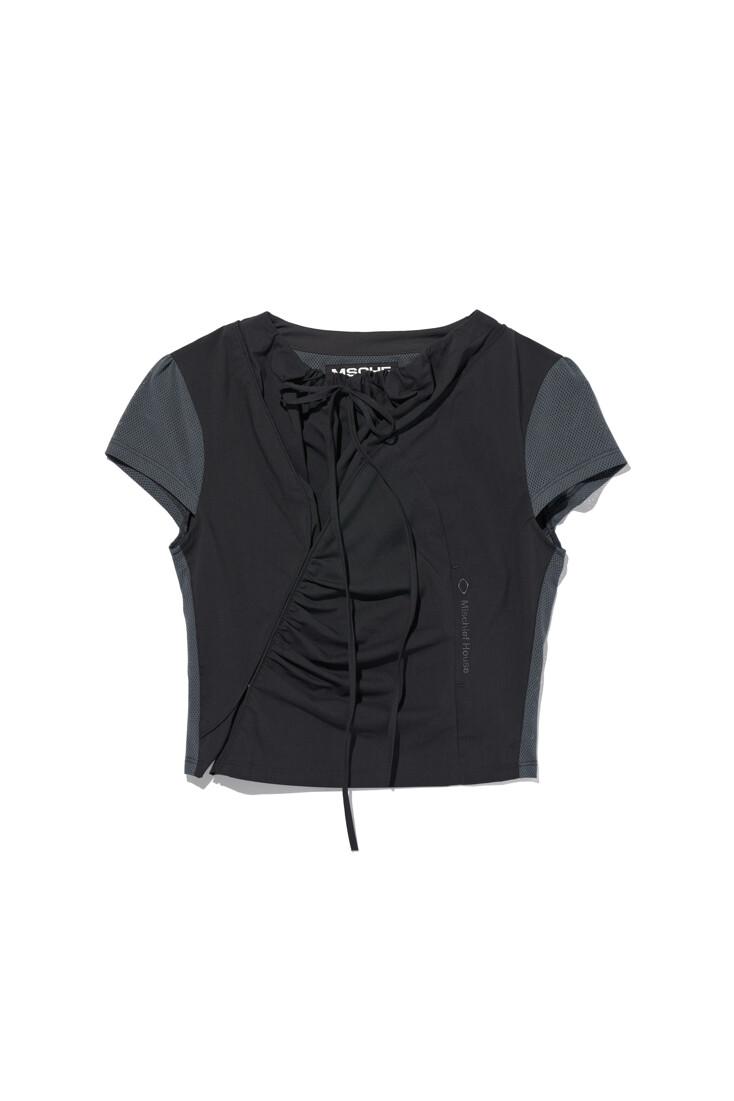 미스치프 SIDE HOOK SHIRRING SHIRTS (CHARCOAL) - 위시버킷
