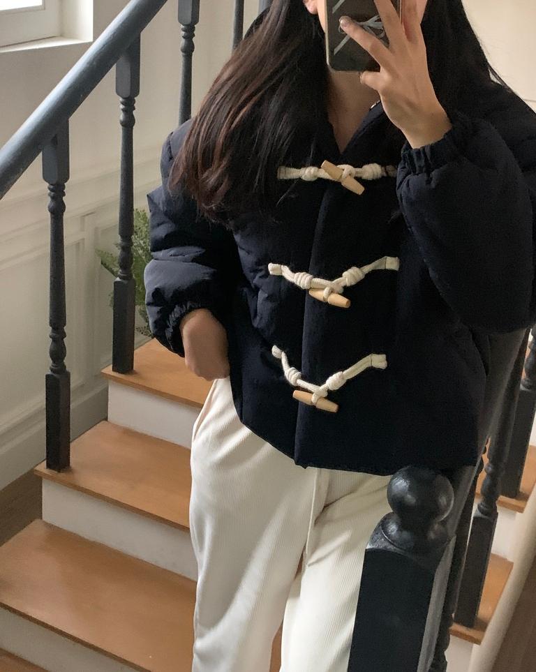 루앤메리 웨더 떡볶이 5온스 숏패딩(2col), 여성 토글 단추 패딩 - 위시버킷